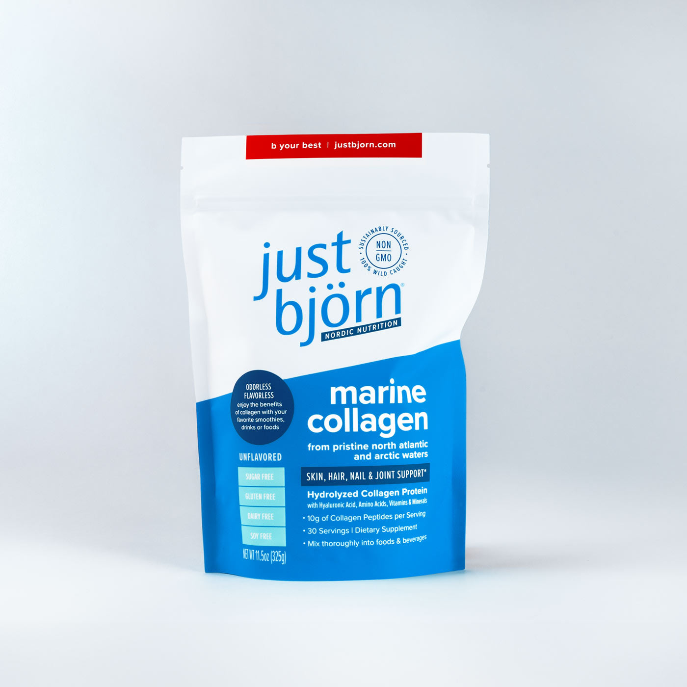 unflavored marine collagen peptides | just björn collagen